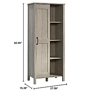 Sauder Miscellaneous Storage Sliding Door Cabinet, L: 27.09" x W: 15.39" x H: 62.99", Spring Maple Finish
