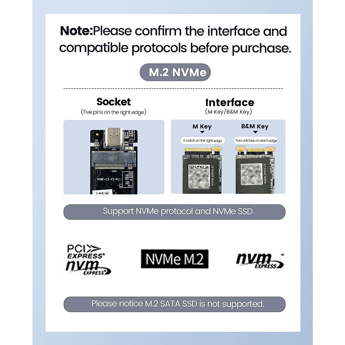 ORICO 40Gbps M.2 NVMe SSD Enclosure USB4 PCIe3.0x4 USB-C Aluminum Adapter, Upgraded NVMe PCIe 2280 M-Key External M2 Solid State Drive Enclosure, Compatible Thunderbolt 3/4 USB3.2/3.1/3.0/ Type C