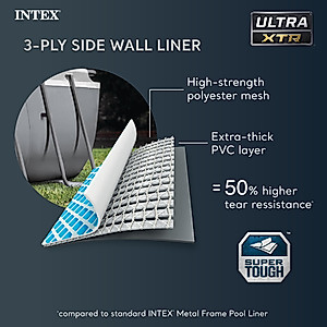 Intex Ultra 18 Foot XTR Rectangular Metal Frame Swimming Pool Set w/Pump Filter