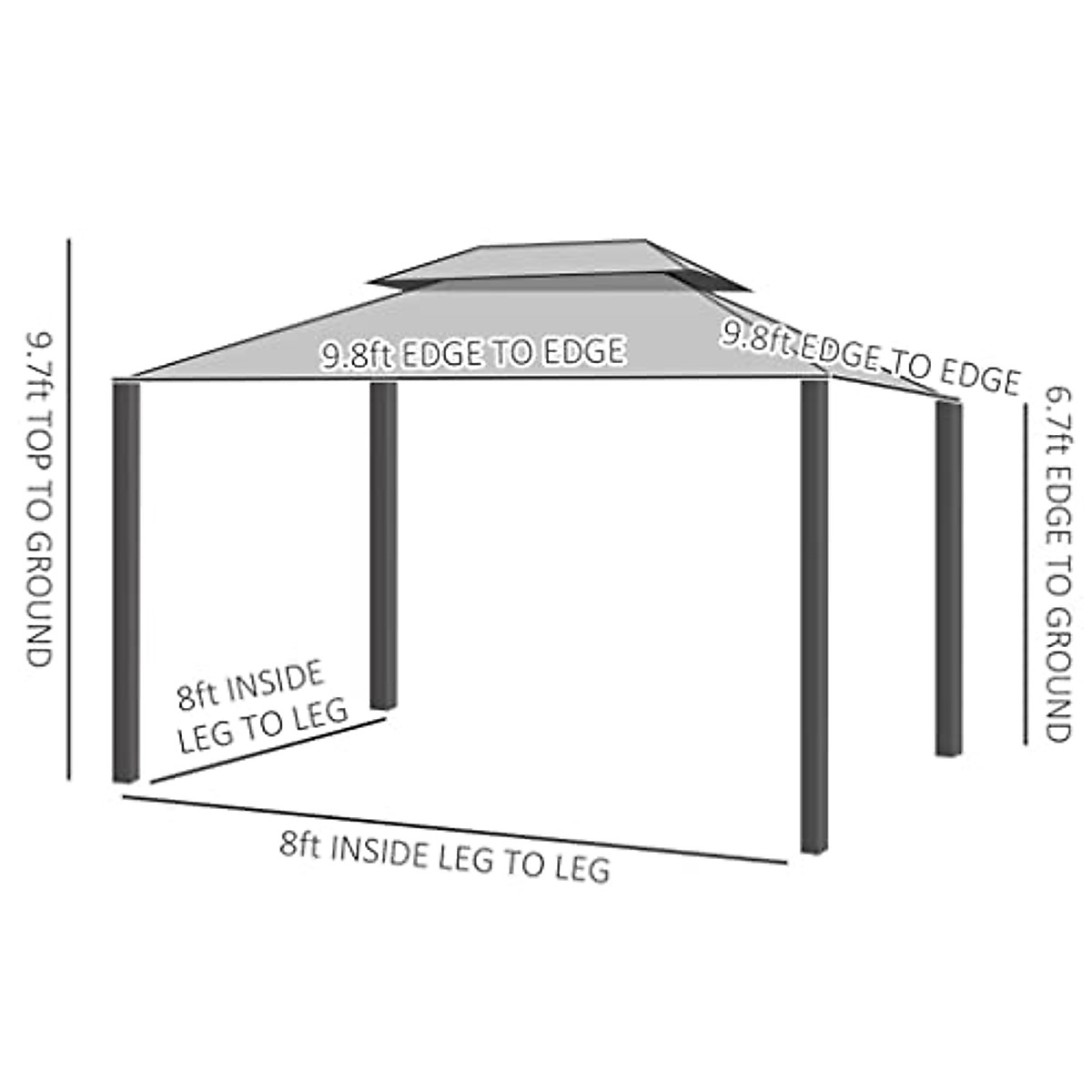 TBGFPO 10x10 Hardtop Gazebo Outdoor Gazebo Canopy Vented Roof Pergolas Aluminum Frame with Curtains, for Garden,Patio,