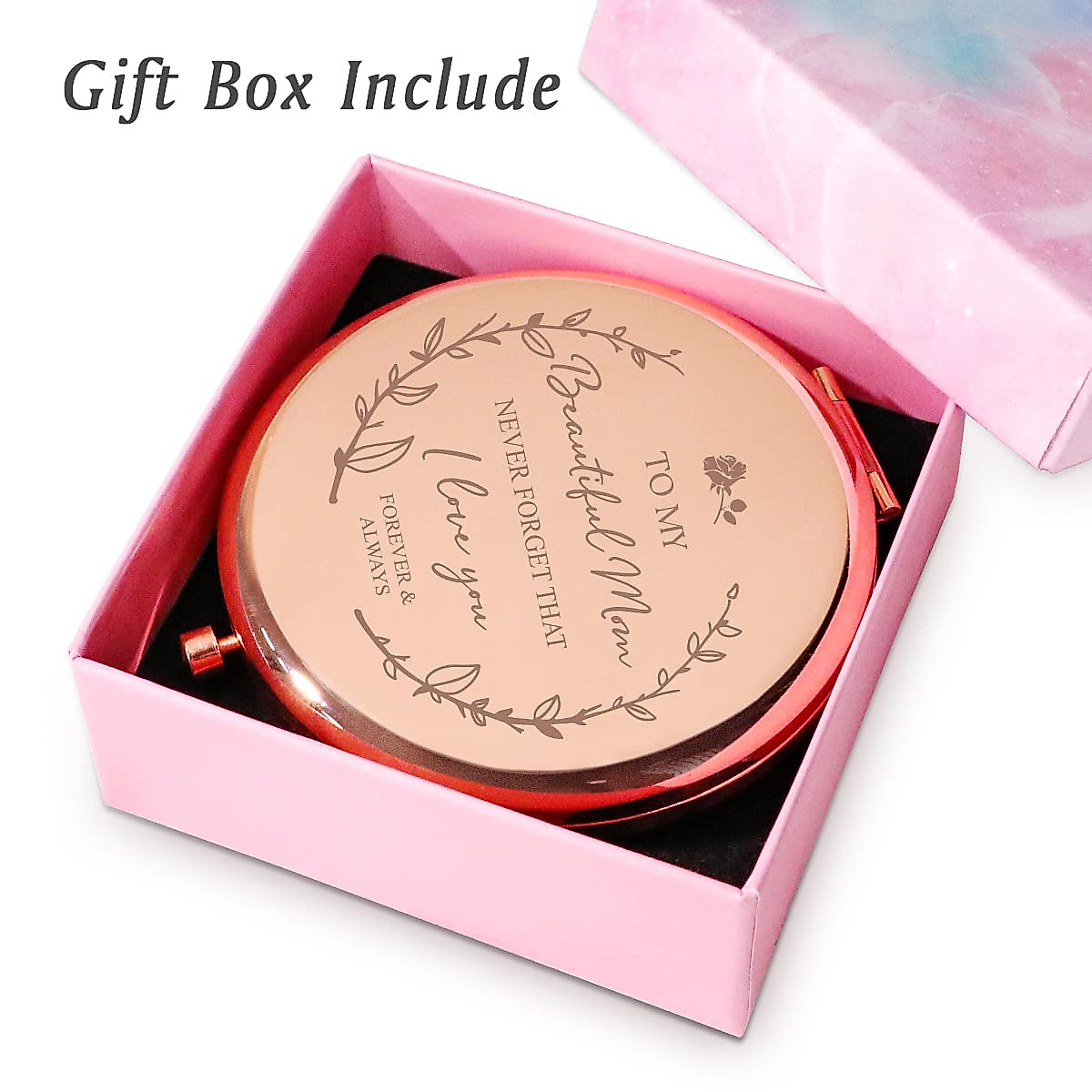 COYOAL Mom Gifts from Daughter Son, Christmas Stocking Stuffers for Adult Women, Personalized Birthday Gifts, Unique Compact Mirror for Her Mother Mum