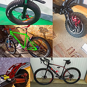 catazer MTB Road HB-100 MTB Road Line Pulling Hydraulic Disc Brake Calipers Front & Rear Mountain Bike Disc Brake E-Bike Disc Brake (1 Pcs Red Front)