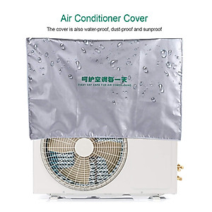 Marvellous Air Conditioner Cover for Outside,Polyester Outdoor Air Conditioner Cover Waterproof Sunproof for Home All Weather Winter Air Conditioner Cover Silver (36.22 x 13.78 x 27.17 inch)