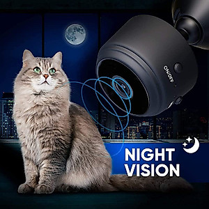 Homesweety Wireless Mini Camera, Nanny Video Security Cam with Night Vision and Motion Detection, Built-in Battery, No WiFi Need, Technology for Phone App Monitor, Pets/Baby(Round), Black AB