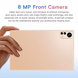 ICRPSTU GPS Tablet, 5G WiFi Digital Tablet 7000mAh 1960 X 1080 Resolution 8GB RAM 256GB ROM 10.1 Inch with Keyboard for Study Recreation (US Plug)