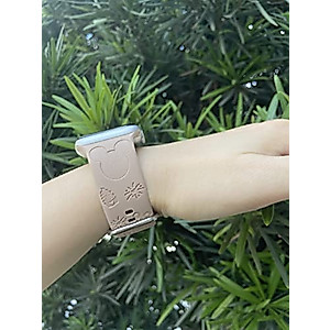 GreeSafety Engraved Sport Strap Compatible with Apple Watch Bands 38mm 40mm 41mm, Women Man Girl Cute Soft Silicone Wristband Replacement Series 7 6 5 4 3 2 1 SE (Pink Sand, 38/40/41mm)