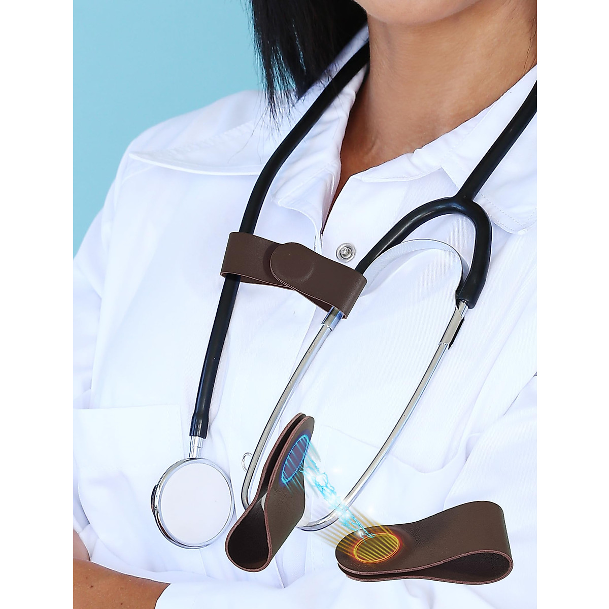 CaseLeather Stethoscope Clip for Medical Professionals, Secure Attachment for Doctors, Nurses, and Students - Compatible with 3M Littmann Classic III, Lightweight II S.E Lightweight and Stylish Design