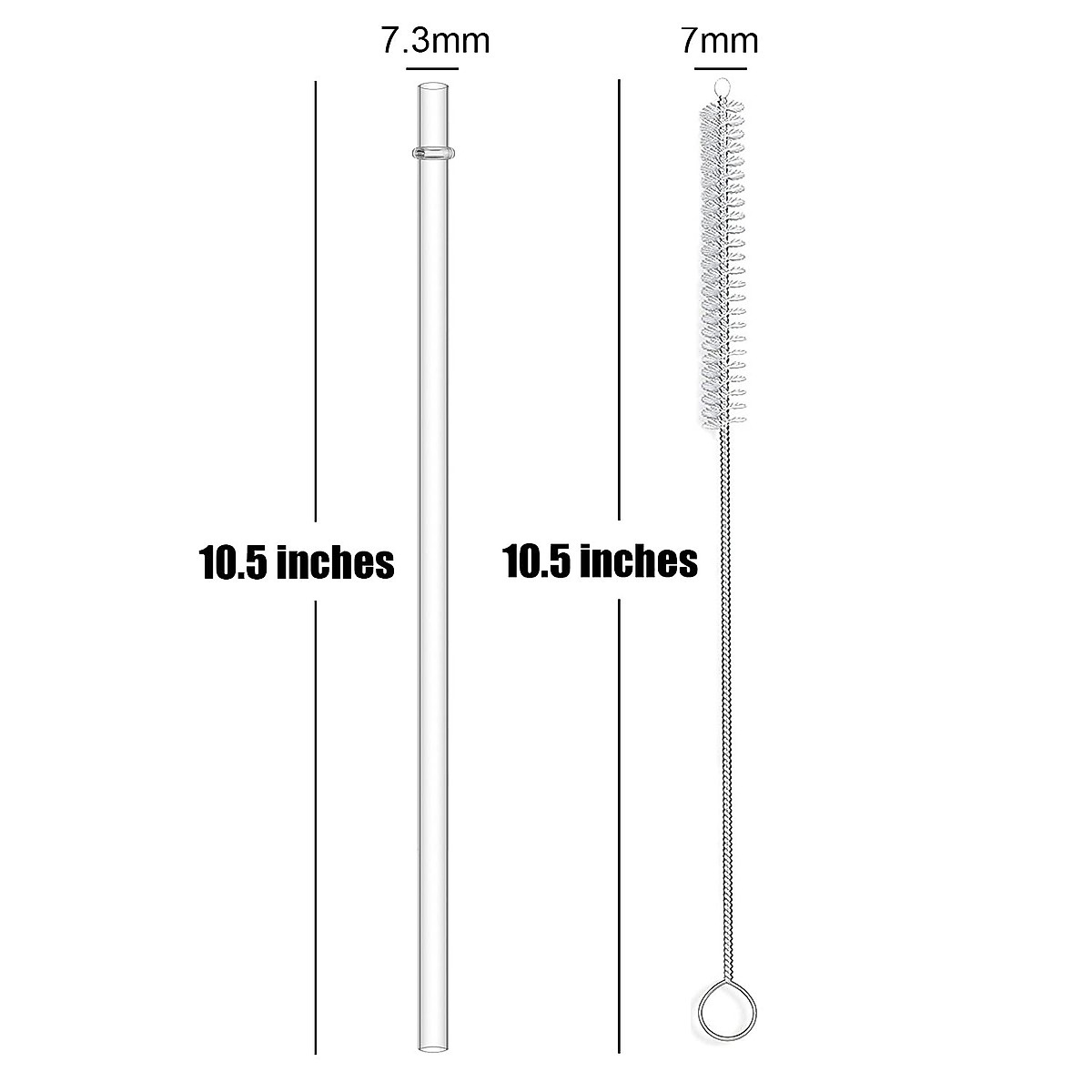 ALINK 55-Pack Reusable Clear Plastic Straws, 10.5 in Long Tumbler Replacement Hard Straws with Cleaning Brush