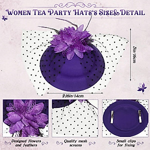 Jeyiour 15 Pcs Tea Party Hats for Women 20s Fascinators Pillbox Hats Headwear with Veil Flower Feathers for Wedding Church Tea Party