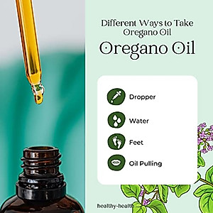 Oregano Oil - Wild Mediterranean - ECO Certified Organic Super Strength 86% Carvacrol, Healthy-Health?s All Natural Food Grade Oil of Oregano, Non GMO 1 fl. Oz New Healthy Health Logo, Same Great Formula