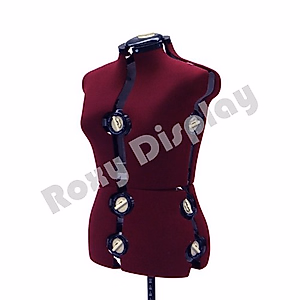 (JF-FH-8) ROXYDISPLAY 12-Dial Fabric-Backed Large Adjustable Dress Form with Base,