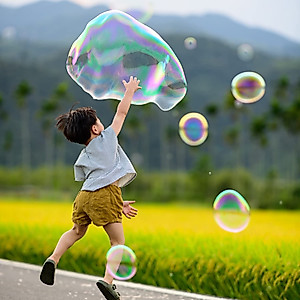 Uncle Bubble 12.8 Oz Concentrated Bubble Solution | Make 1 Gallon (1:9) Refill Solution for Kids Bubble Machine, Giant Wand and Gun Blower | Party Celebrations, Classroom Prizes, Toys (Silver Cap)