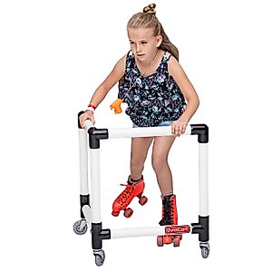 Original Skate Mate Trainer For Kids - USA-Made Durable PVC Roller Skate Trainer For Kids Under 4ft. Tall - Lightweight and Easy to Carry Skate Mate For Roller Skating (White and Black)