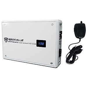 Memphis Audio 4 MXA82TW 8" Marine Wakeboard Tower Speakers/LED+Swivel White Bundle with Rockville Krypton MF3 Amplifier, RMWK4 Amp Install Wire Kit & MRCA25 RCA Cable (7 Items)