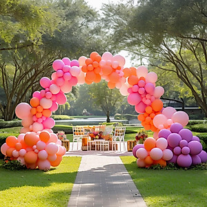 RUBFAC Orange Balloons, 110pcs 12 Inch Orange Balloons and Ribbon, Thick Latex Balloons for Birthday Wedding Baby Shower Graduation Anniversary Party Thanksgiving Decorations