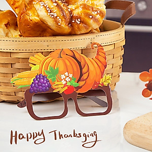 AMOR PRESENT 24PCS Thanksgiving Turkey Eyeglasses, Turkey Eyewear Frame Party Photo Props Thanksgiving Paper Glassess for Kids Adults Thanksgiving Day Party Favors