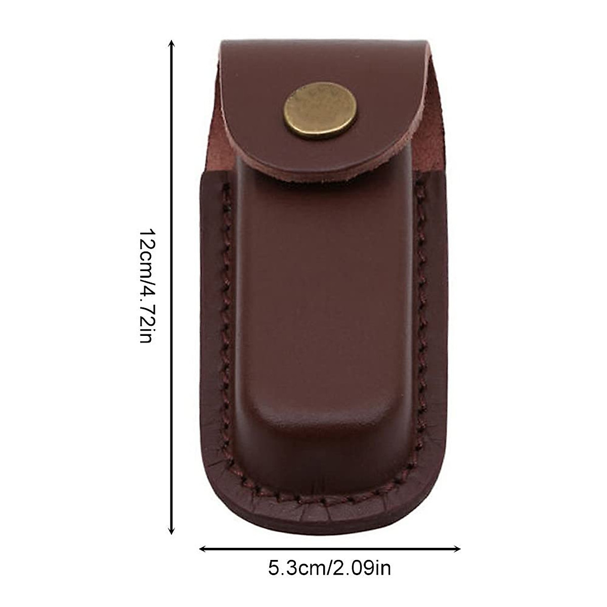 Knife Sheath, 4.7 '' Folding Knife Holster PU Leather Belt Knife Pouch for Outdoor Hunting Camping