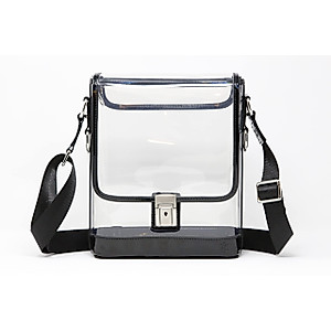 DOMINIE Messenger Unisex Black Holographic Leather/TPU Satchel Bag