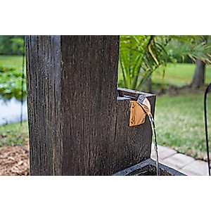 Kenroy Home 51017WDG Lincoln Outdoor Water Fountain, Dark Wood Grain, Small