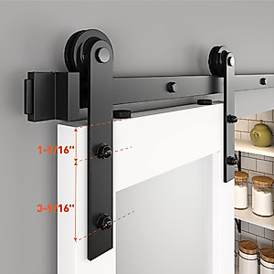 ZEKOO Sliding Barn Door Hanger, Door Roller, Barn Door Stopper, Barn Door Floor Guide, Anti-Jumper, Accessories Hardware for Third Door, Fourth Door(Straight-Style)