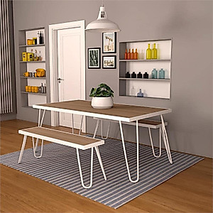 Novogratz Poolside Gossip Collection, Paulette Outdoor/Indoor Table and Bench Set, White