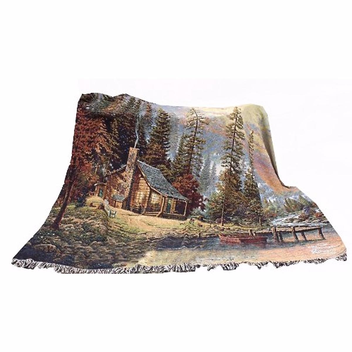 Manual Thomas Kinkade 60 X 50-InchTapestry Throw, A Peaceful Retreat