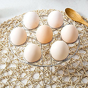 Stainless Steel Egg Steamer Rack for Instant Pot, Pressure Cooker, Boiling Pot. Stackable Steamer Trays 2 Pack Combo for Eggs and Food. Food Stainless Steamer Rack for Pot