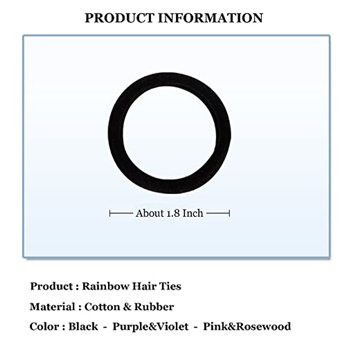Hair Ties - Thick Seamless Cotton Hair Bands for Women Ponytail Holders Hair Ties for Thick Hair No Crease Damage (100&Black)