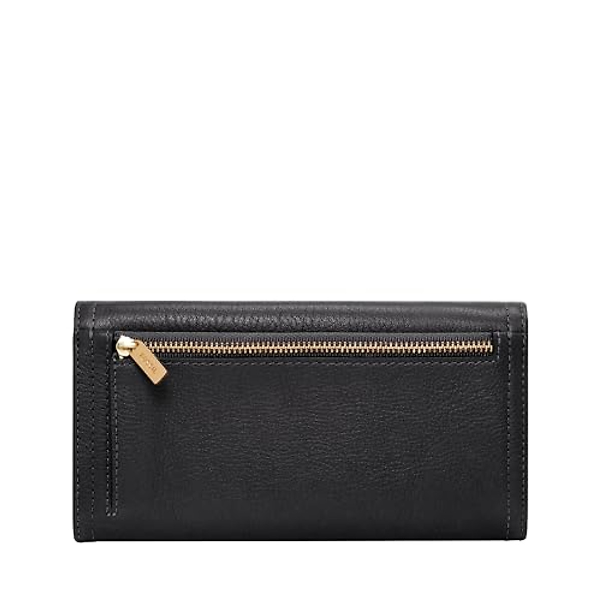 Fossil Women's Logan Leather Wallet RFID Blocking Flap Clutch Organizer, Black (Model: SL7833001)