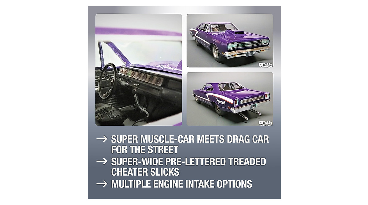AMT 1969 Plymouth GTX Scale Model Kit - Pro Street Design for Collectors