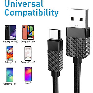 USB Type C Cable Phone Charger, 16FT/5M Type C Charging Cable with Braided Nylon for Samsung Galaxy S10 S9 S8 S20 Plus A51 A11, Note 10 9 8, PS5 Controller, USB C Charger
