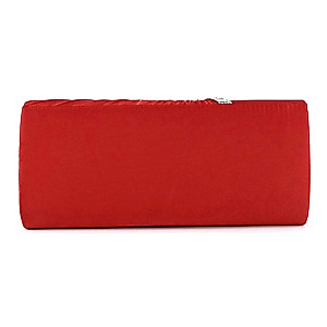 Goclothod Evening Clutch Handbag Women Fashion Pleated Crystal-Studded Crossbody Shoulder Bag Chain Clutch Purse (Red)
