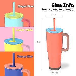 winiwo 40 oz Tumbler with Handle and Straw for Her, Flexible Straw, Insulated Tumbler Cups with Silicone Bottom, Keeps Beverages Cold Up to 24 Hours, Gym/Work/Travel/School/Gift（Christmas Red）