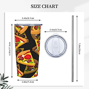 MORYEN 20 OZ Tumbler Double Wall Stainless Steel Cup Pizza 3D Printed Vacuum Insulated Coffee Cups Car Mug Home Office Travel