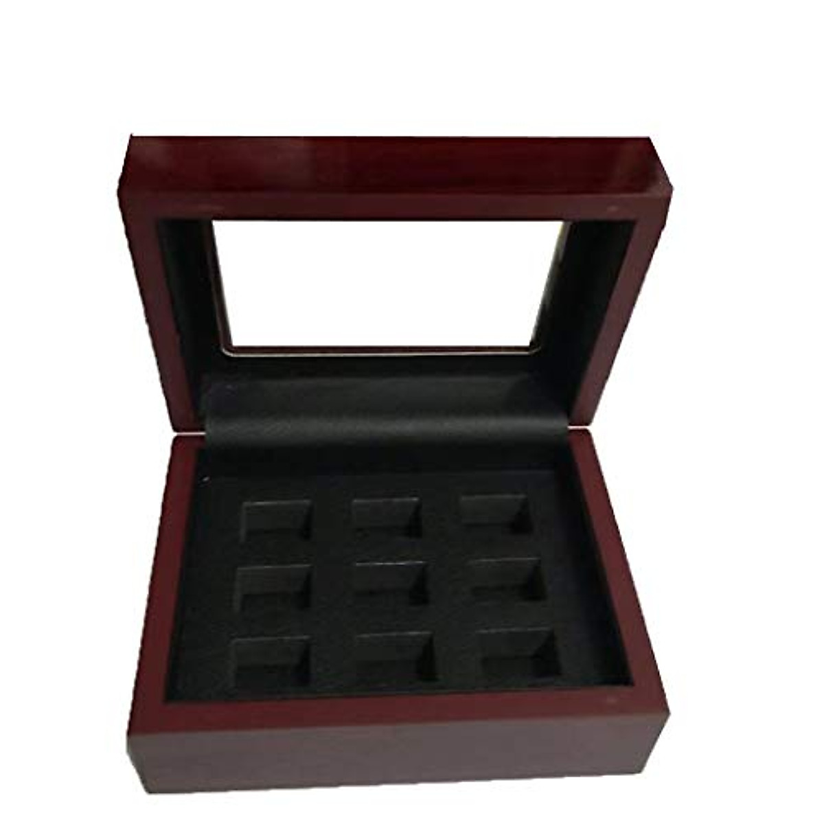 JunningGor Championship Big Heavy Ring Display Wooden Box (9 Holes)
