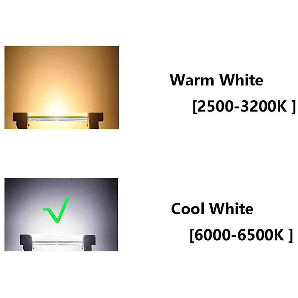 KIMROO 78mm 5W R7S LED Bulbs(4 Pack) 100W Halogen Equivalent 78mm R7S LED J-Type t3 120V Dimmable 6000K Daylight White Double Ended R7S LED J78 Flood Light Landscape Lights (White)