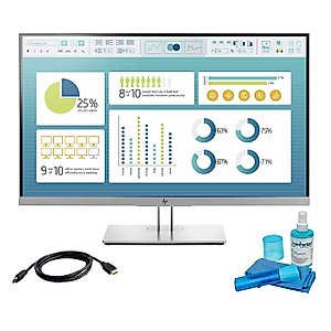 HP EliteDisplay E273 27 Inch FHD (1920 x 1080) LED Backlit IPS Monitor (1FH50A8#ABA) Bundle with HDMI Port, VGA Port, DisplayPort, 6-feet HDMI Cable and LCD Cleaning Kit