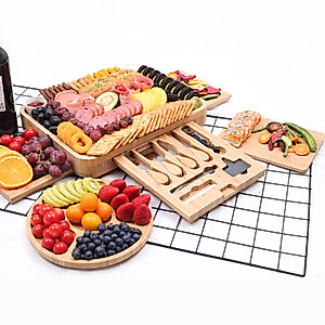 Charcuterie Boards Cheese Boards Set with Knife Set for House Warming Gifts New Home Decor, Anniversary Birthday & Wedding Gifts for Couple, Bridal Shower Gift for Women