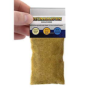 Stonehaven Miniatures Static Grass, Dry Brown - 2mm Length Fibers - Master Quality Base & Scenery Flock - Realistic Texture & Detail - for 28mm Scale Table Top War Game Miniatures - Made in USA