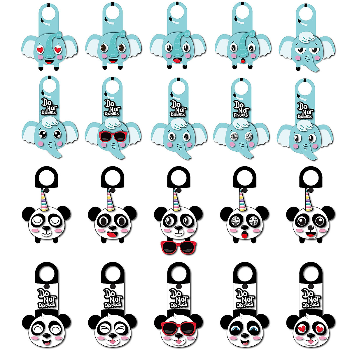 ED-Lumos 10Pcs DIY Door Hanger Signs Do Not Disturb 3D 5 Animals Design for Kids Children Bedroom Door Decoration Gifts