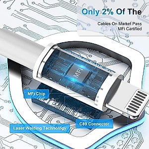 Veetone 3.5mm AUX Headphone Adapter, Lightning to 3.5mm, CSR Smart Chip, Stable Connection, Fast Transmission, Wide Signal Range, Supports 48 KHz, 26-bit Audio, HD Audio Decoding