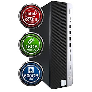 HP EliteDesk 800G4 Desktop Computer | Hexa Core Intel i5 (3.2) | 16GB DDR4 RAM | 500GB SSD Solid State | Windows 11 Professional | Home or Office PC (Renewed)