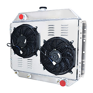 FonGoff 4 Row Radiator Shroud Fan Compatible with 1966-1979 Ford Bronco Truck F100 F150 F250 F350 V8