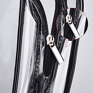 Hotop 4 Pieces Clear Make-up Bags Travel Toiletry Bag Organizers for Traveling Portable Cosmetic Pouch Set with Zipper Handle, Business Trip and School Bathroom, Water-proof