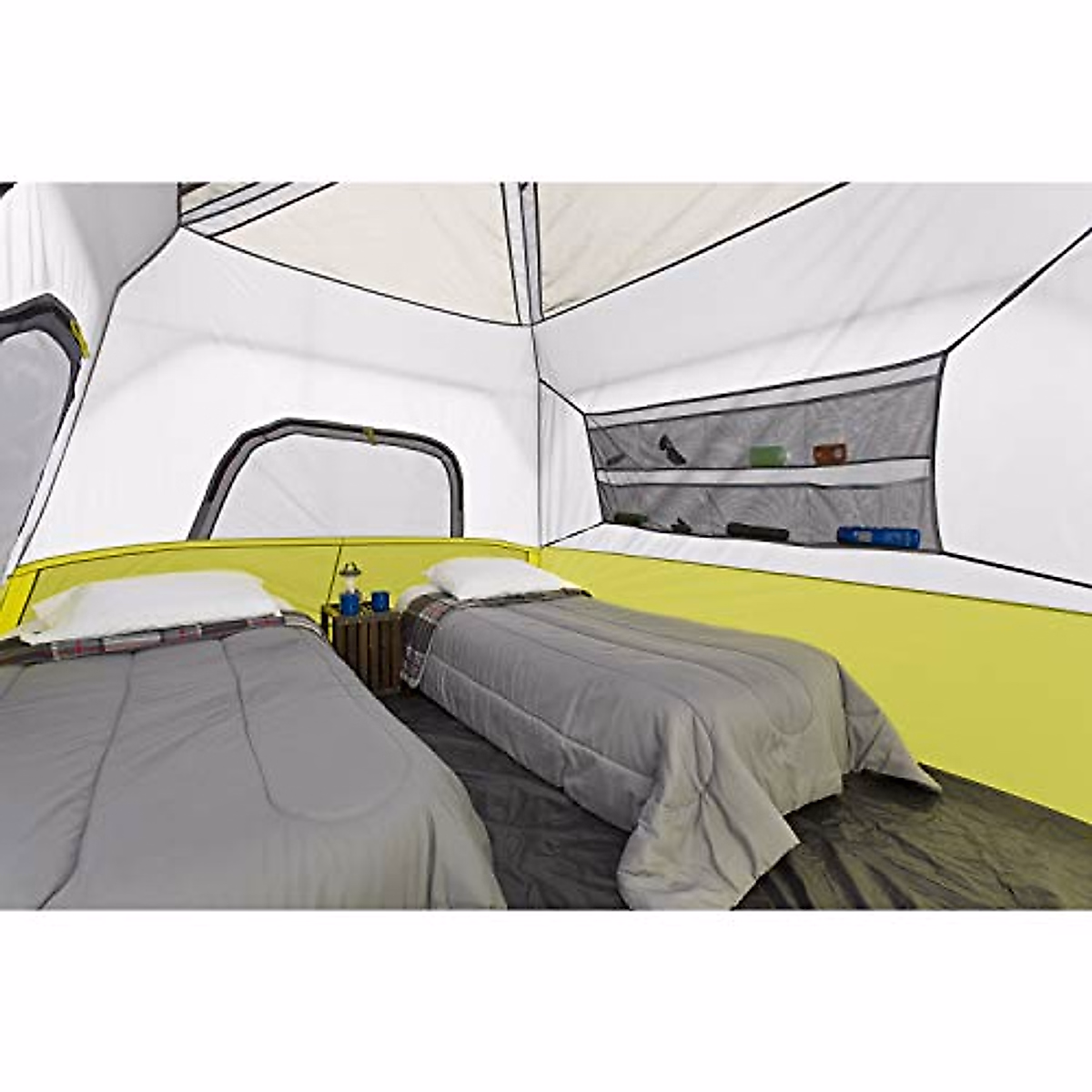 CORE 6 Person Instant Cabin Tent | Portable Large Pop Up Tent with Easy 60 Second Camp Setup for Family Camping | Included Hanging Organizer for Outdoor Camping Accessories