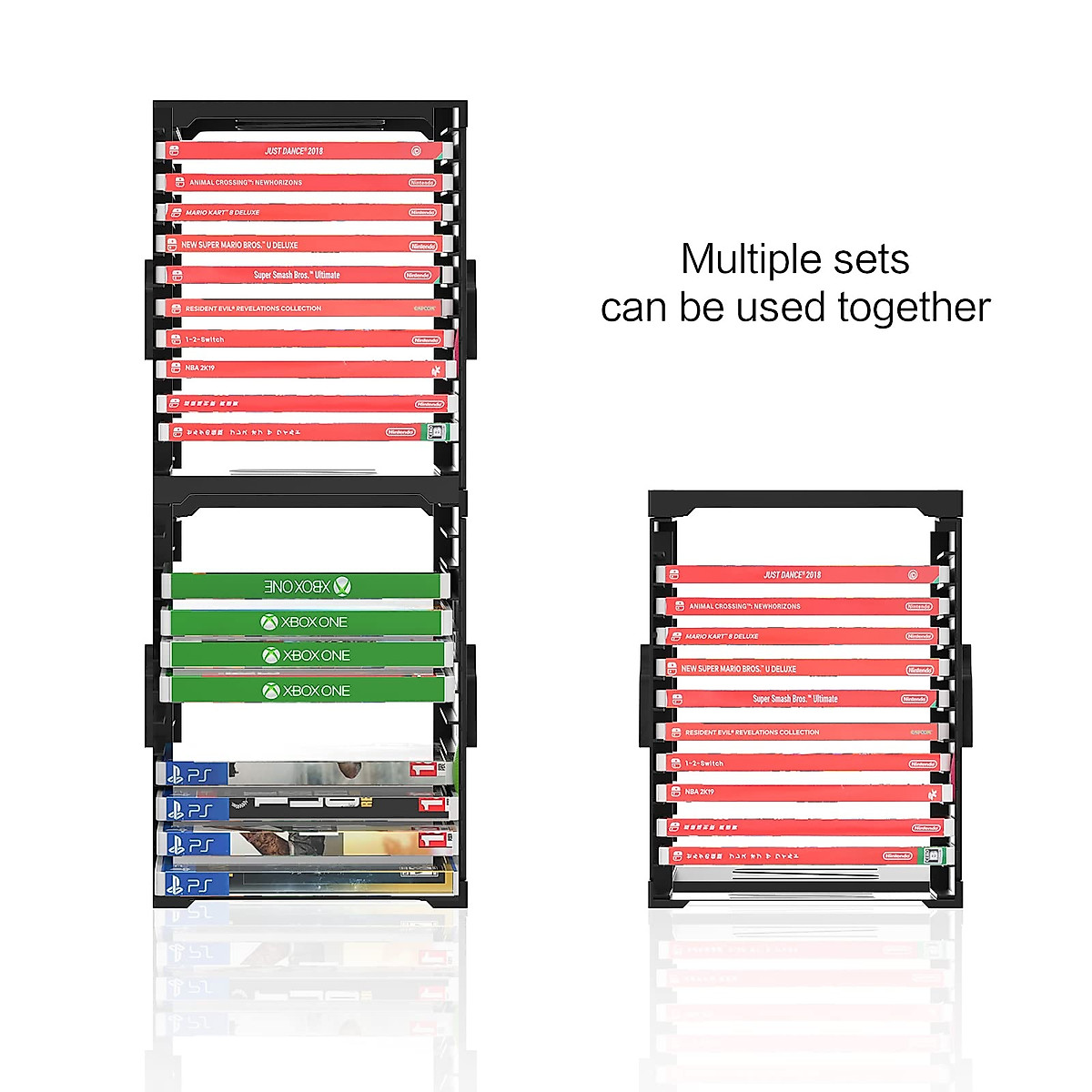 HEATFUN Video Game Storage, Storage Tower for PS5 Games, Storage Stand for Xbox Nintendo Switch Games (for 24 Game Boxes)
