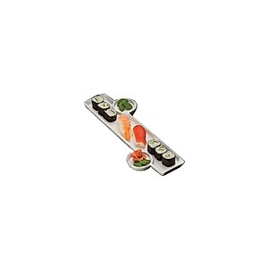 American Metalcraft PORS136 Tray with Built-In Sauce Cup, Porcelain, 1/2" H, 6" W, 13" L