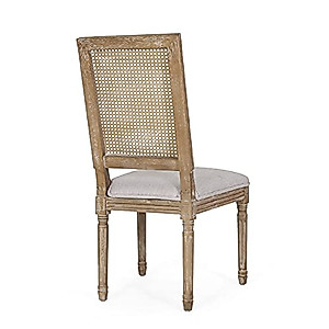 Christopher Knight Home Regina Dining Chair, Wood, Light Gray + Natural