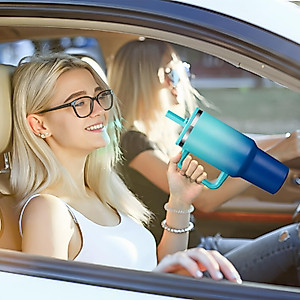 BENZZO Insulated Tumblers 40 oz Tumbler with Flip Straw - Thermal Cup with Lid Coffee Mug Keep Cold-34h & Hot-10h, Stainless Steel Mug Leakproof Dishwasher Safe Insulated Cup with Lid