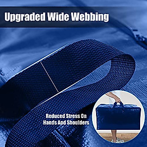 Cosy Family 4 Pack Heavy Duty Extra Large Moving Bags with Backpack Straps - Strong Handles & Zippers, Storage Totes For Space Saving, Fold Flat, Alternative to Moving Box (X-Large-Set of 4, Blue)